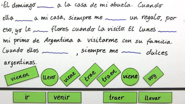 Traer und llevar erklärt inkl. Übungen