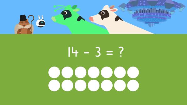 Subtraction problems within 20 learn online