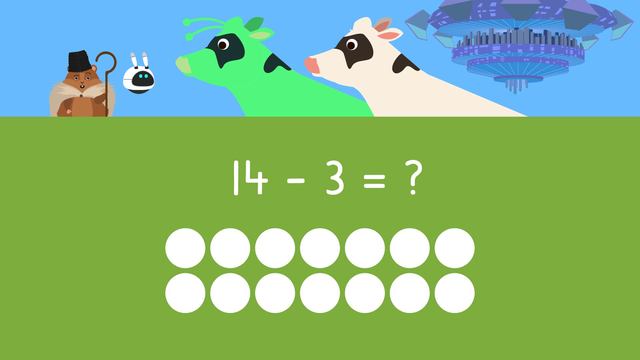 Subtraction word problems up to twenty